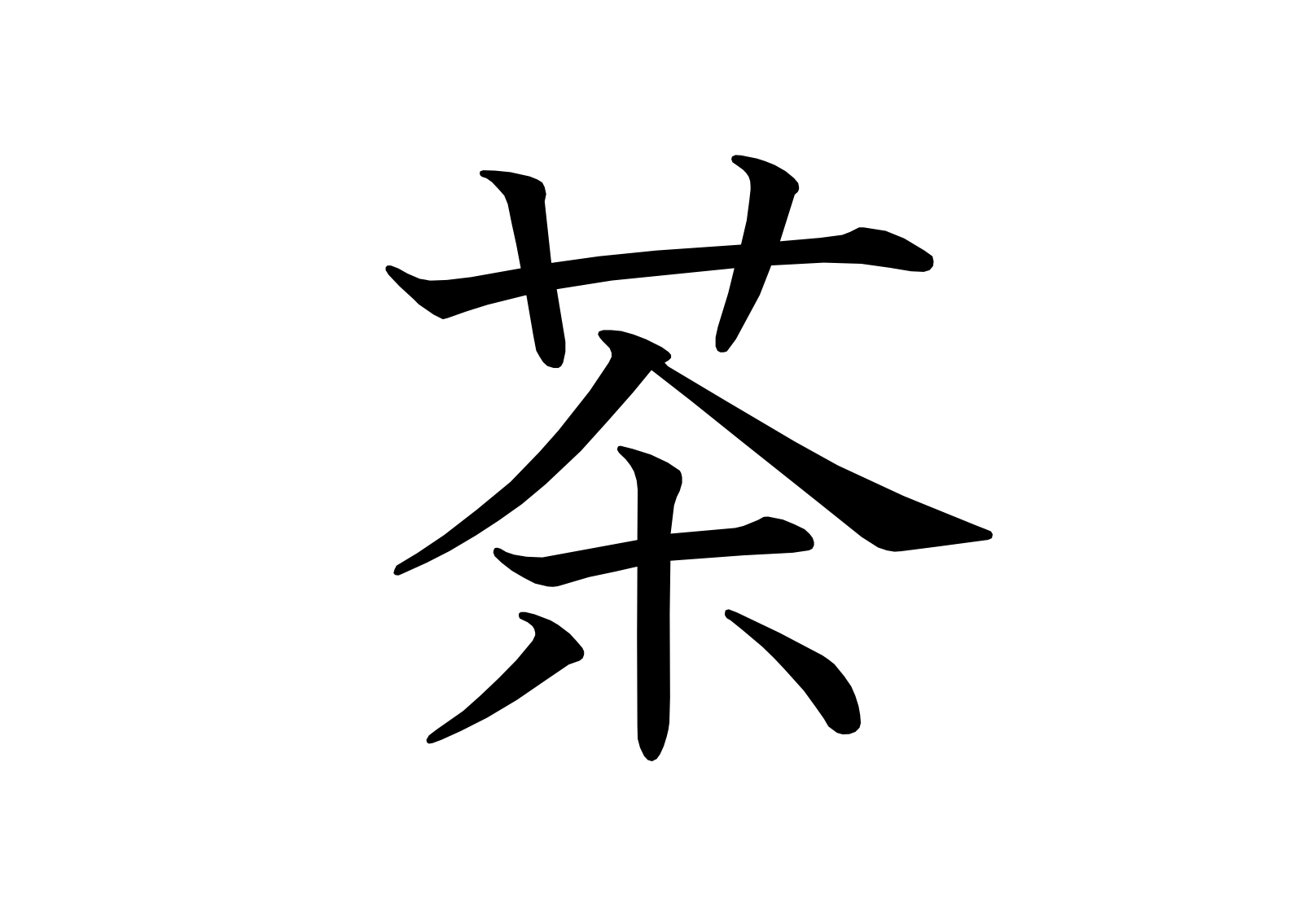 「茶」: Ordem dos traços, pronúncia e exemplos.【JLPT N4】